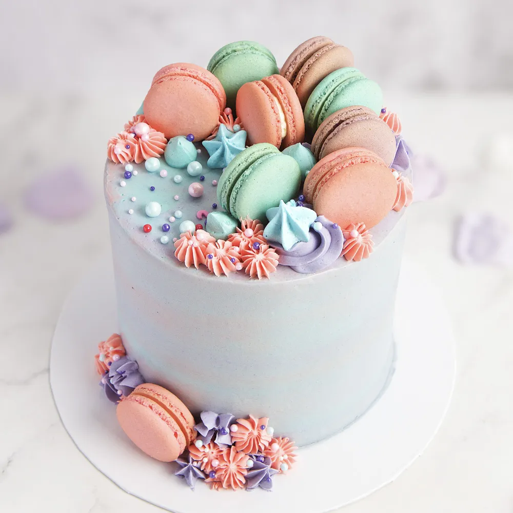 Starlight Bliss Macaron Cake - Spring Blossoms Bakery