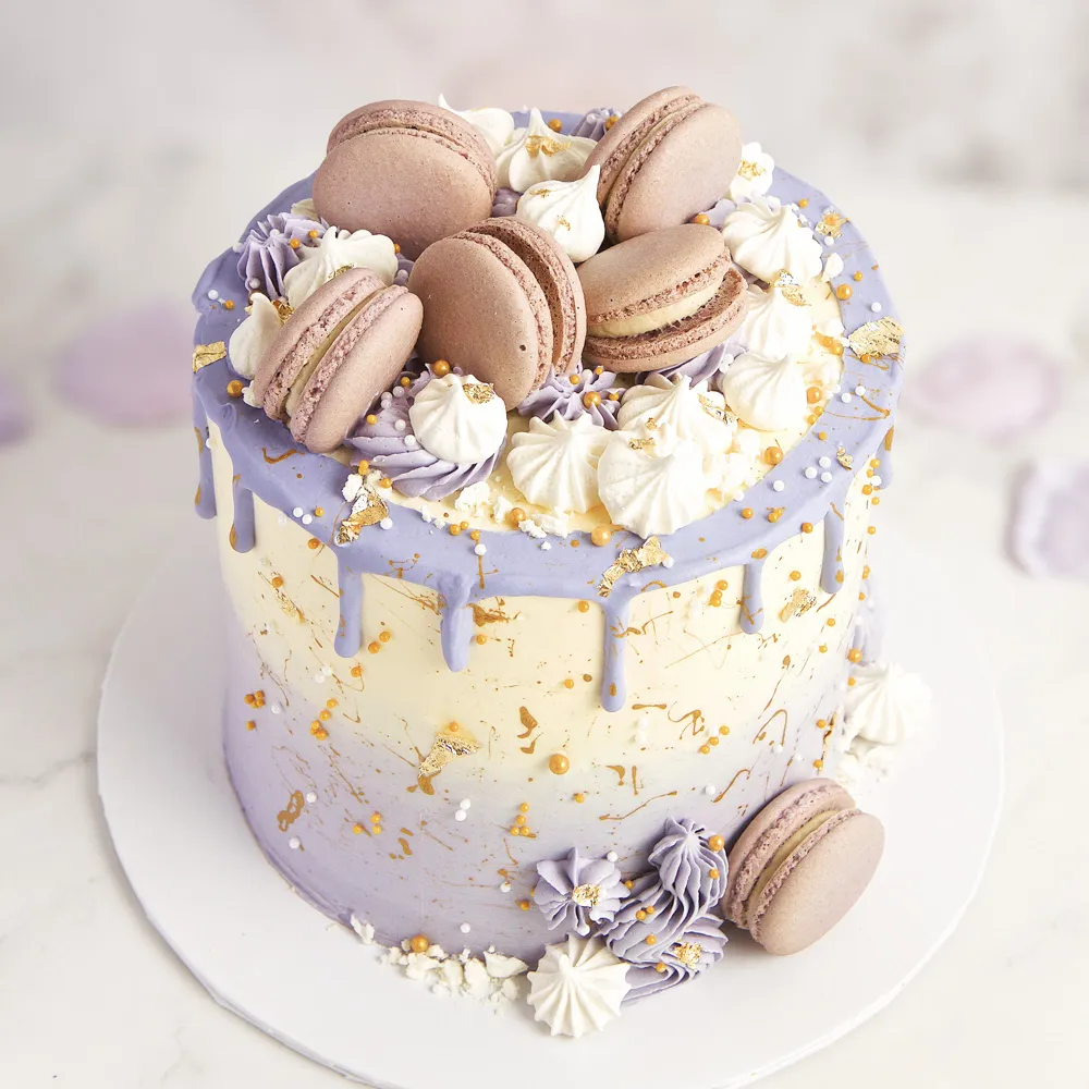 Royal Twilight Bliss Macaron Cake – Spring Blossoms Bakery