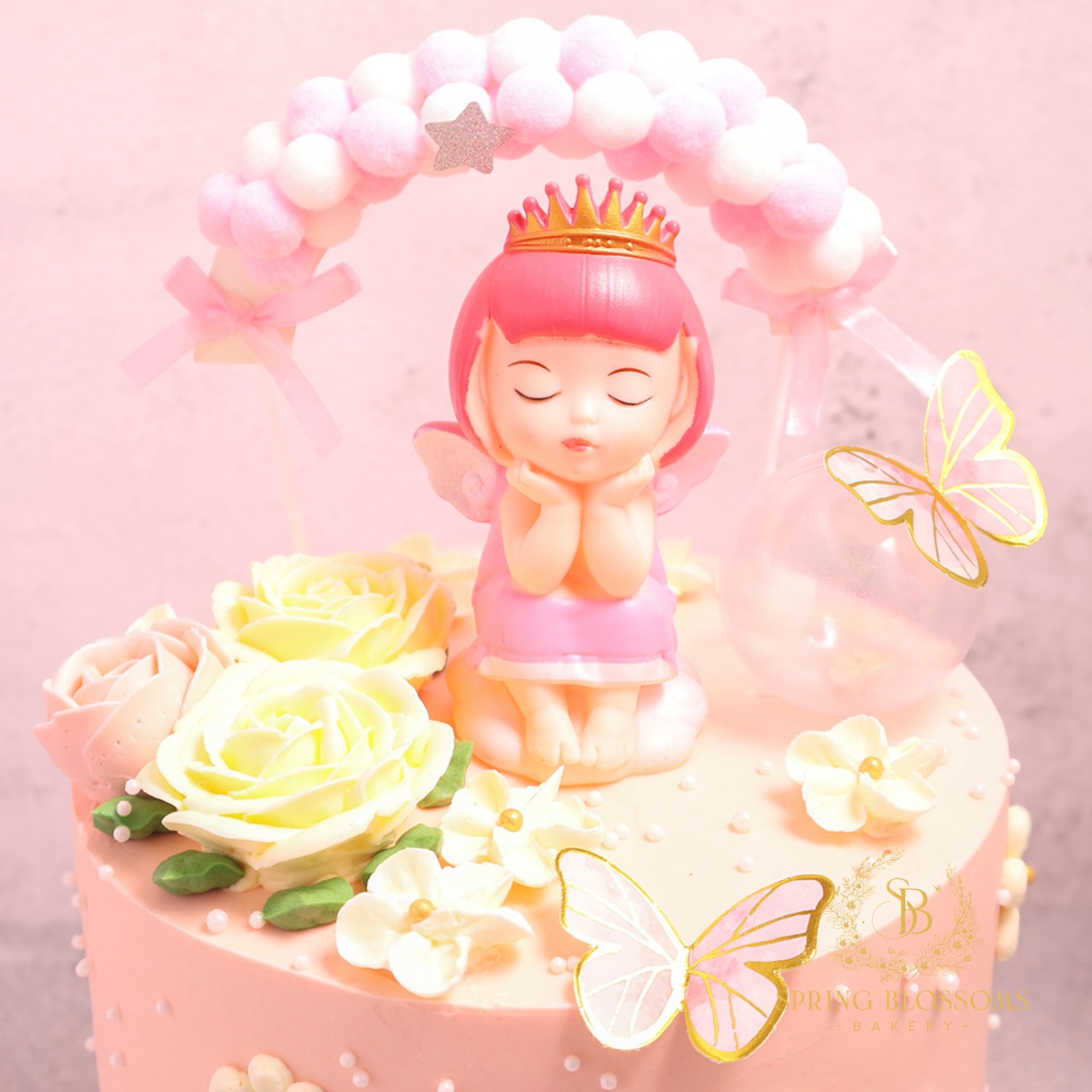 Fairy Dream Princess Cake - Spring Blossoms Bakery