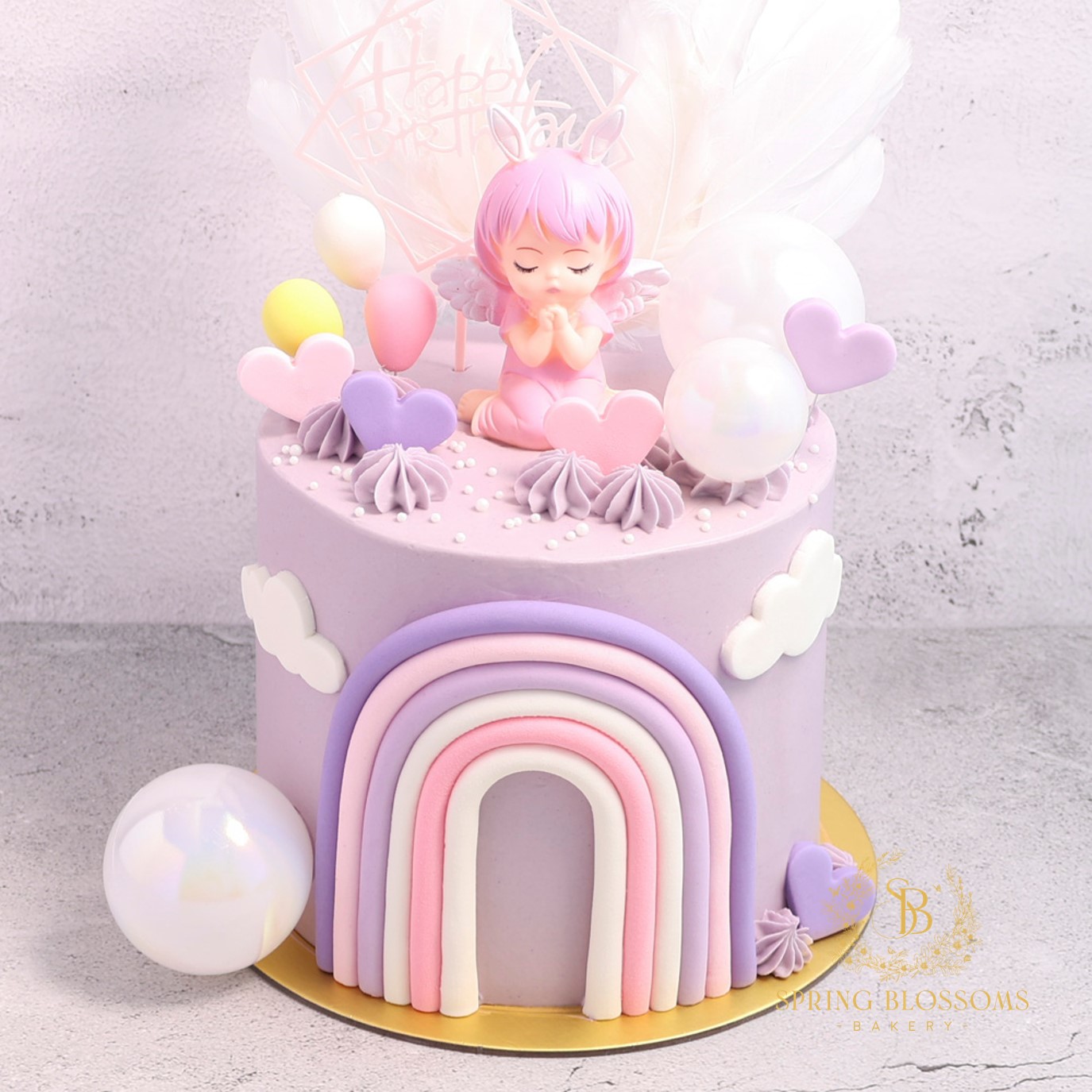 Rainbow Dream Princess Cake - Spring Blossoms Bakery