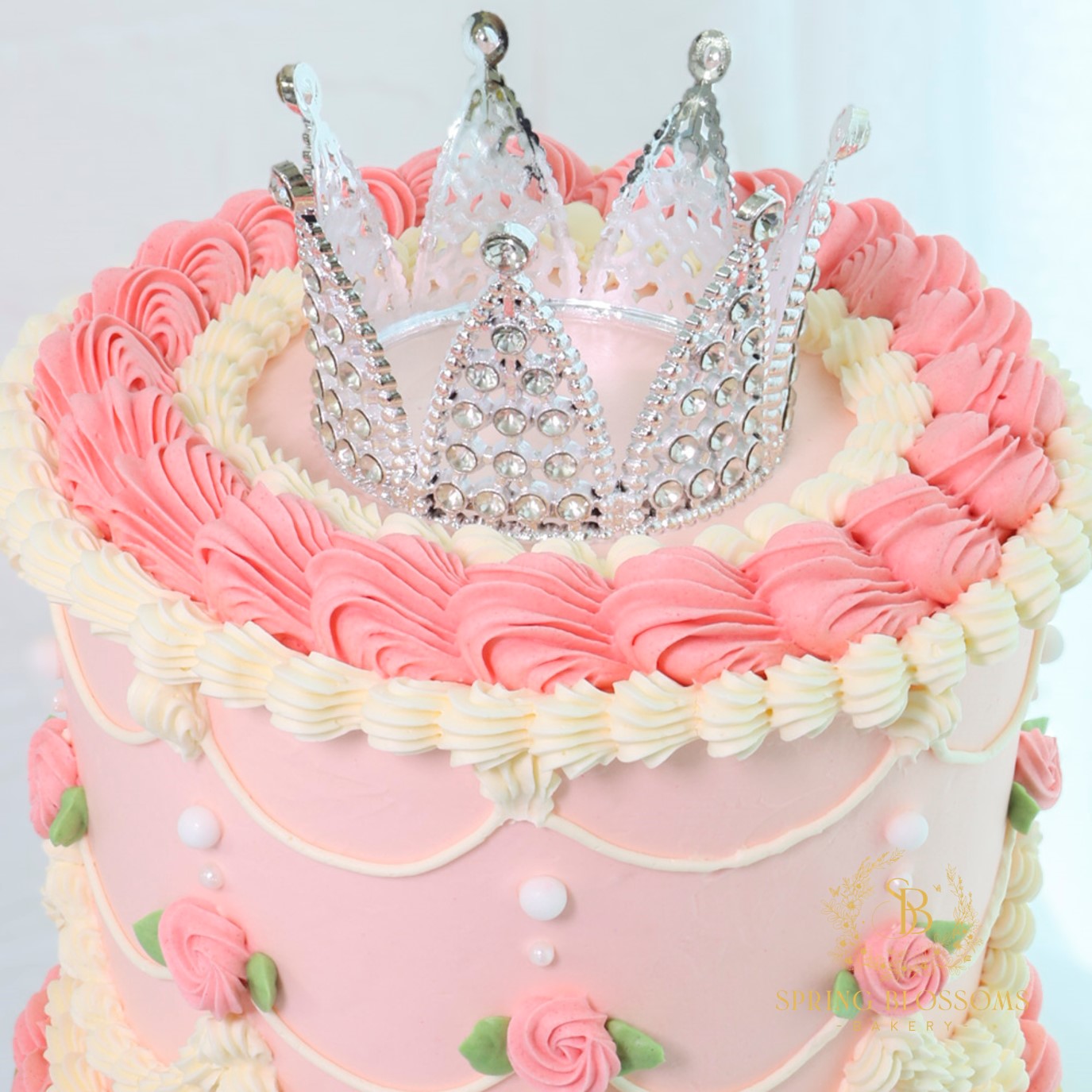 Twinkling Tiara Princess Cake - Spring Blossoms Bakery