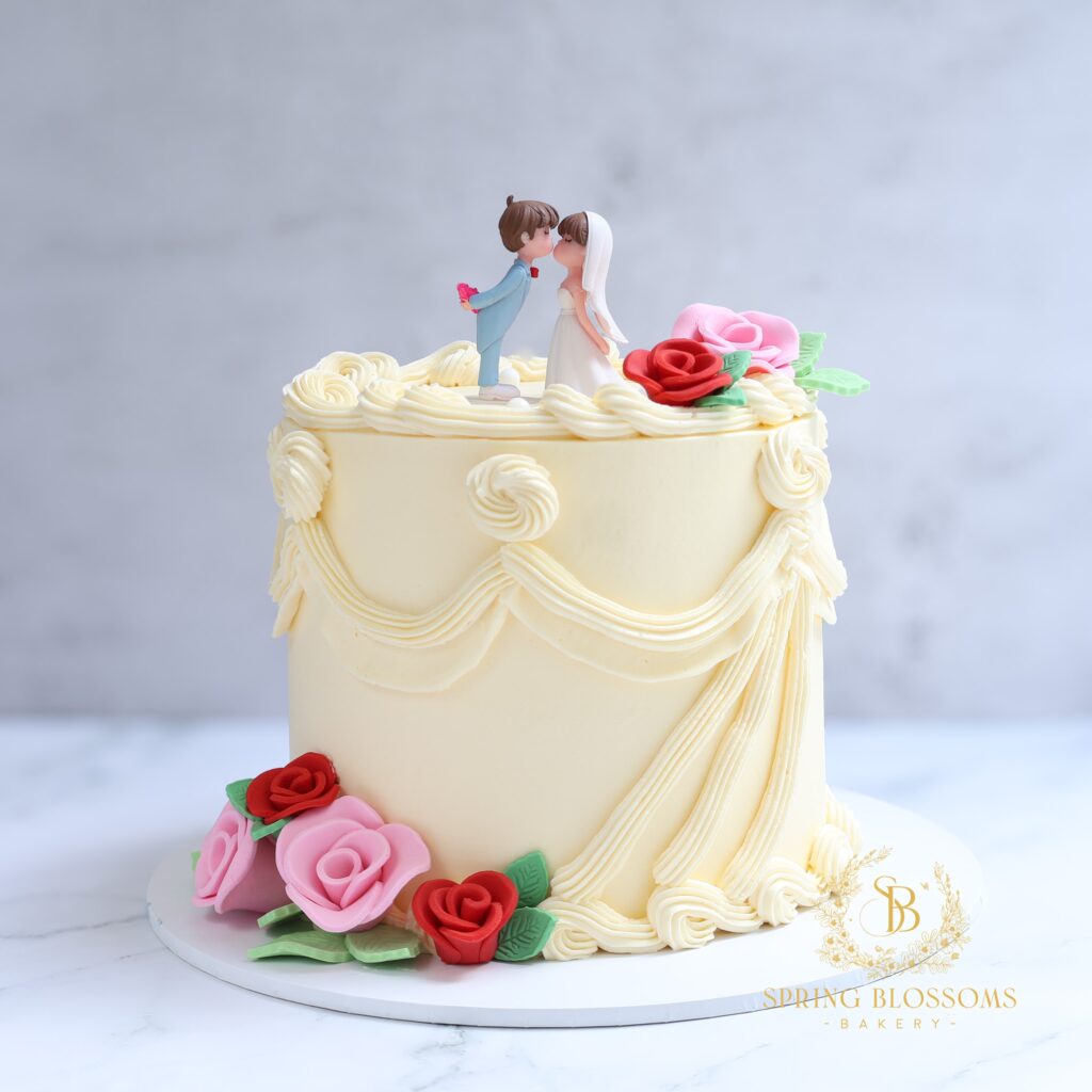Forever Love Romance Couple Cake - Spring Blossoms Bakery